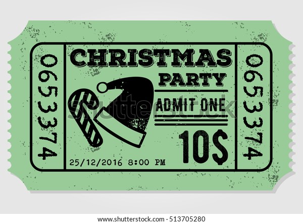 Old Paper Ticket Admit One Christmas Stock Vector (Royalty Free ...