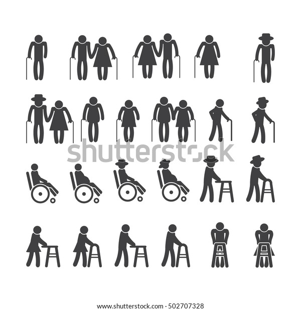 Old People Icon Set 스톡 벡터(로열티 프리) 502707328 | Shutterstock