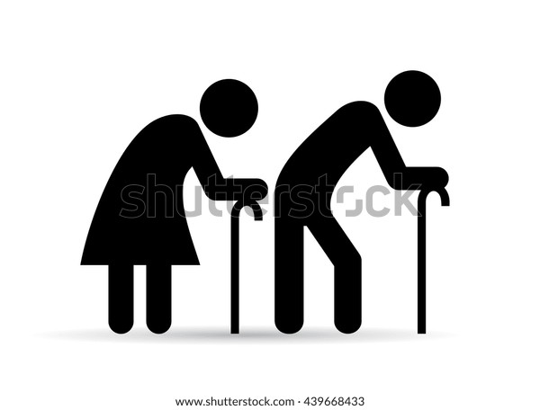 Old People Icon Vector Illustration Isolated Stock Vector (Royalty Free ...