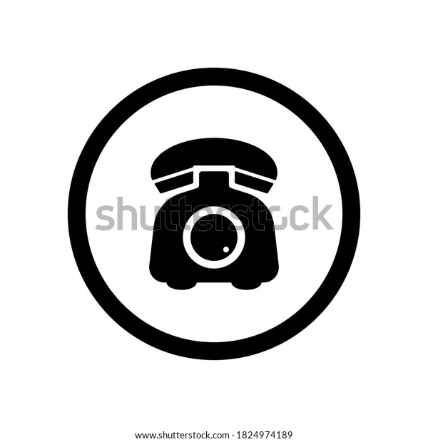 Old Phone Icon Vector Symbol Isolated Stock Vector (Royalty Free ...