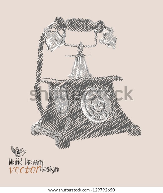 Old Phone Vintage Vector: vector de stock (libre de regalías) 129792650 ...