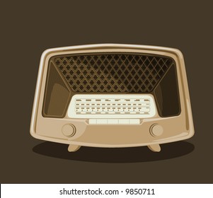 Old Radio Brown Isolated Object Stock Vector (Royalty Free) 9850711 ...