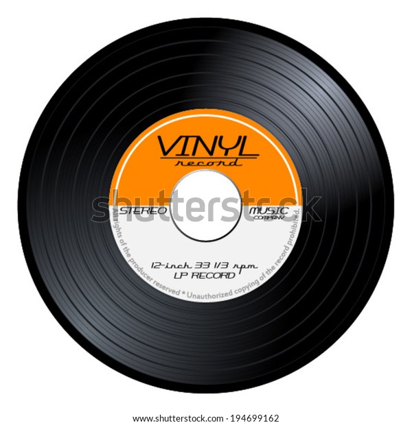 Old Retro Orange Vinyl Record Lp Stock Vector (Royalty Free) 194699162