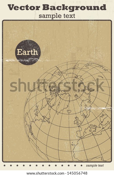 Old Retro Poster Planet Earth Vector 库存矢量图（免版税）145056748 | Shutterstock