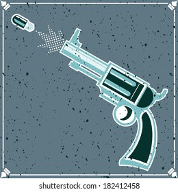 Old Revolver Poster Stock Vector (Royalty Free) 182412458 | Shutterstock