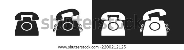 Old Ringing Telephone Traditional Ring Black Stock Vector (Royalty Free ...