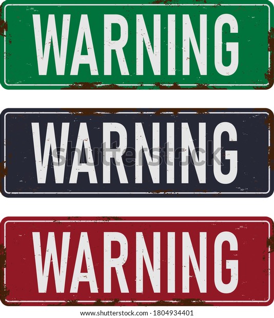 Old Rusted Warning Sign On White Stock Vector (Royalty Free) 1804934401 ...
