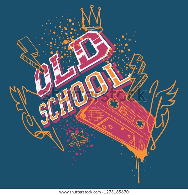 Old School Funky Graffiti Audio Cassette Stock Vector (Royalty Free ...