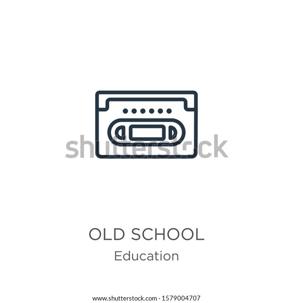 Old School Icon Thin Linear Old Stock Vector (Royalty Free) 1579004707 ...