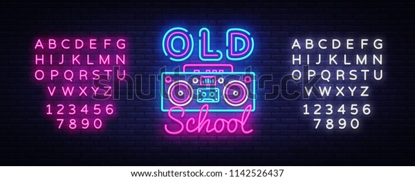 Old School Neon Sign Vector Retro Stock Vector (Royalty Free ...