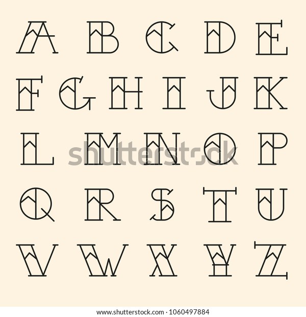 Old School Tattoo Alphabet Vector Letters 库存矢量图（免版税）1060497884 ...
