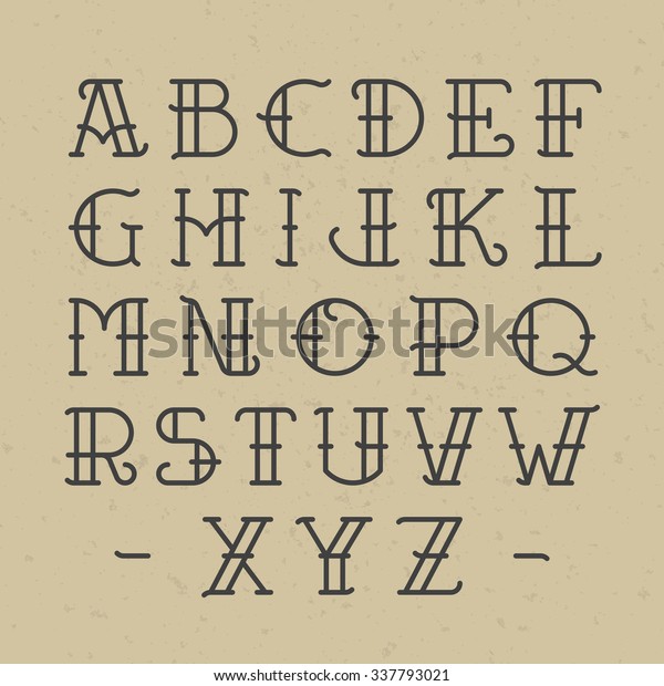 Old School Tattoo Alphabet Vector Stock Vector (Royalty Free) 337793021