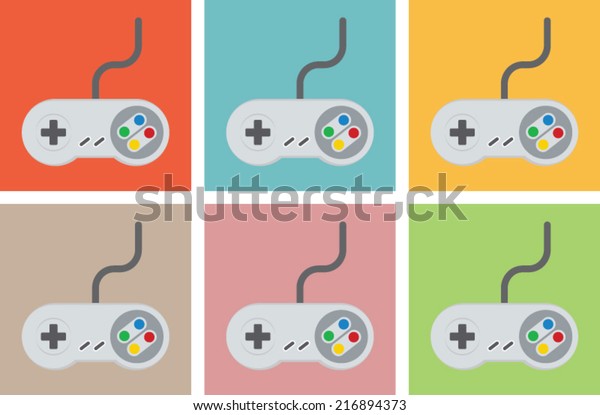 Old School Video Game Controller Graphic Stock Vector (Royalty Free ...