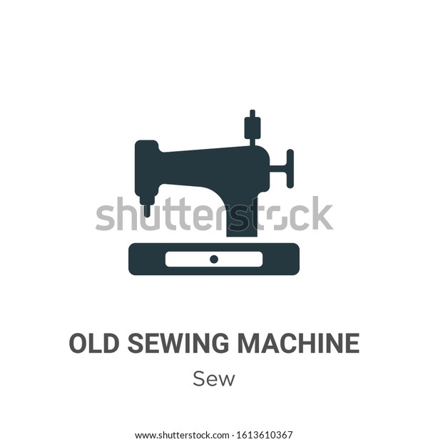 Old Sewing Machine Glyph Icon Vector Stock Vector Royalty Free 1613610367