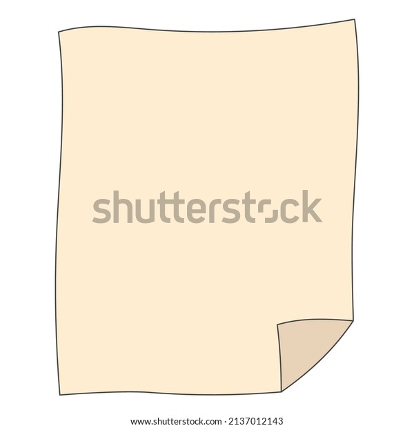 Old Sheet Paper Cartoon Curled Corner 库存矢量图（免版税）2137012143 | Shutterstock