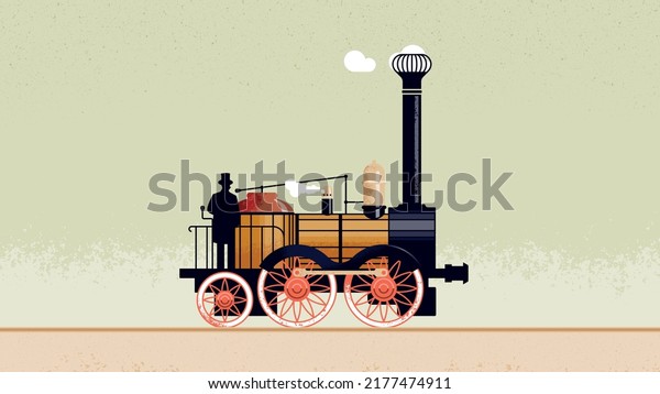 Old Steam Locomotive Driver Vector Illustration 库存矢量图（免版税）2177474911 ...