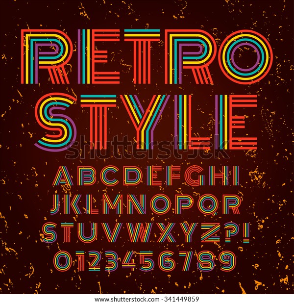 Old Style Alphabet Retro Type Font Stock Vector (Royalty Free ...