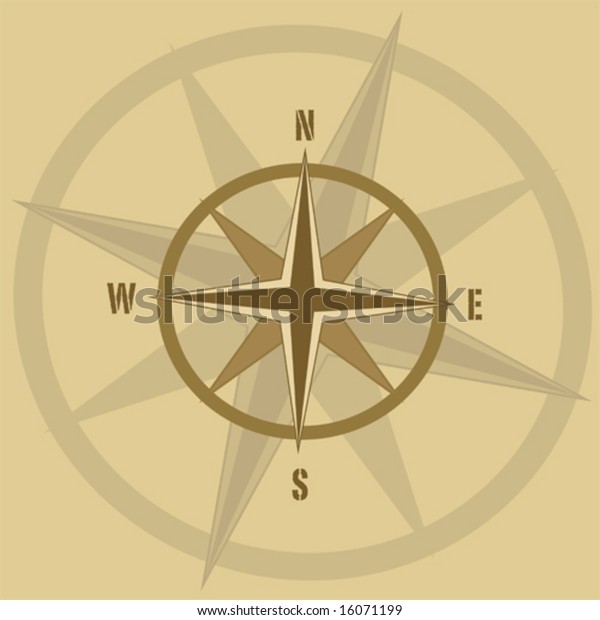 Old Style Compass Rose Illustration Light Stock Vector (Royalty Free ...