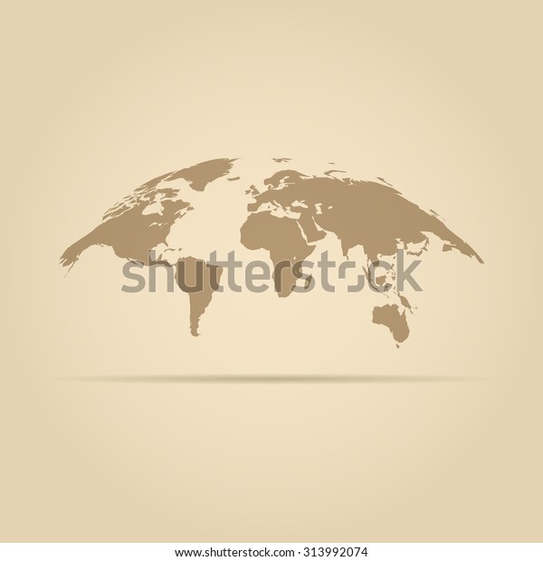 Old Style Curved World Map Stock Vector (Royalty Free) 313992074 ...