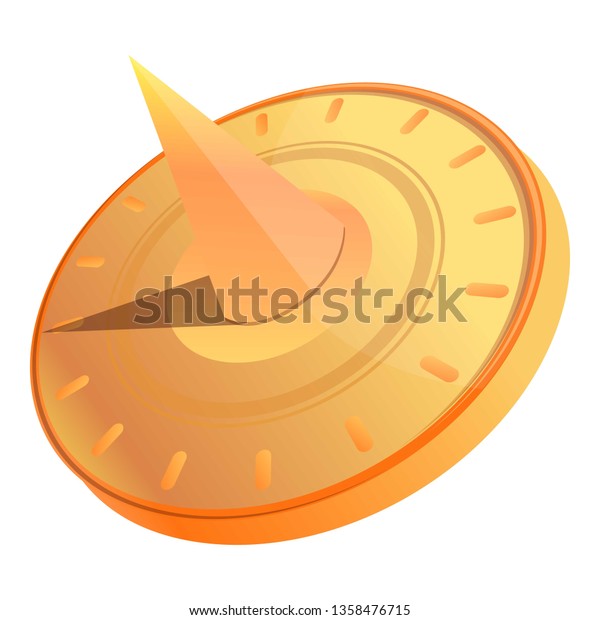 Old Sundial Icon Cartoon Old Sundial Stock Vector (Royalty Free ...