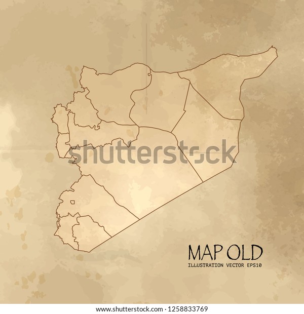 Old Syria Map Vintage Paper Texture Stock Vector (Royalty Free ...