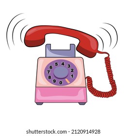Old Table Phone Vector Telephone Ringing Stock Vector (Royalty Free ...