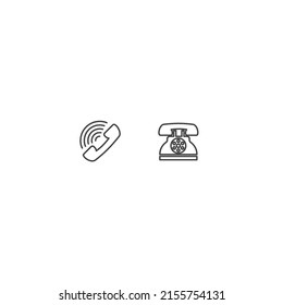 Old Telephone Icon Telephone Receiver Symbol Stock Vector (Royalty Free ...