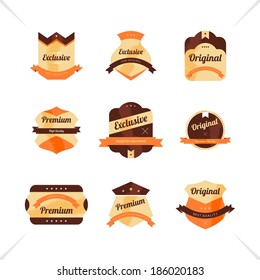 Old Time Retro Label Sticker Set Stock Vector (Royalty Free) 186020183 ...