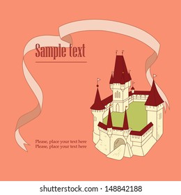 Old Town On Orange Background Stock Vector (Royalty Free) 148842188 ...