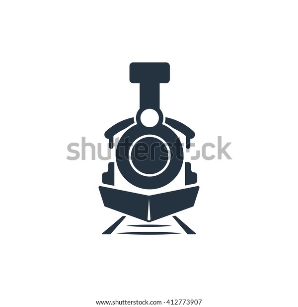 Old Train Front Icon On White Stock Vector (Royalty Free) 412773907 ...