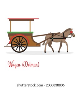 Old Transport Background Wagon Delman Vector Stock Vector (Royalty Free ...