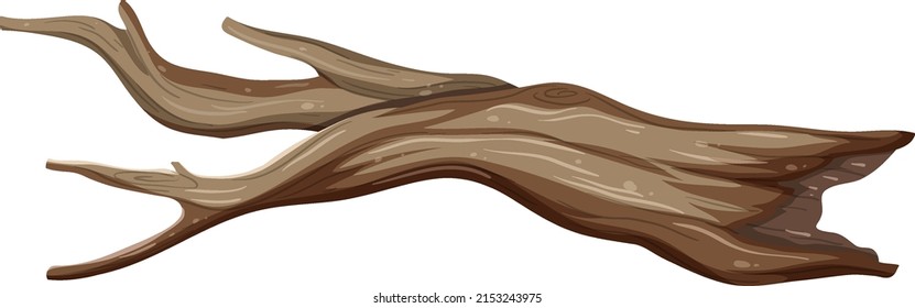 Old Tree Branch On White Background Stock Vector (Royalty Free ...