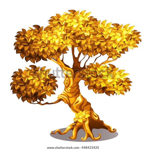 Old Tree Made Out Gold Vector Stock Vector (Royalty Free) 448423420