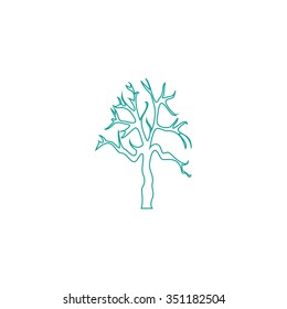 Old Tree Outline Vector Icon On Stock Vector (Royalty Free) 351182504 ...