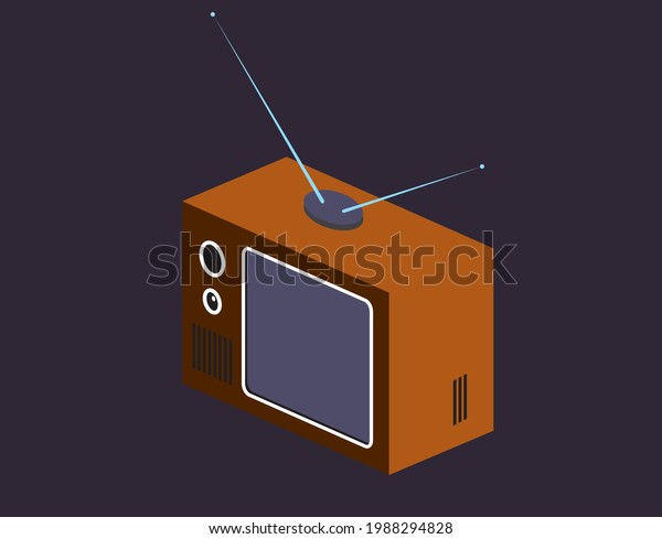 Old Tv Isometric View Stock Vector (Royalty Free) 1988294828 | Shutterstock
