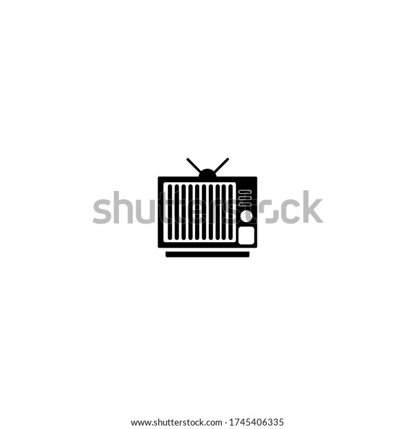 Old Tv Logo Icon Design Simple Stock Vector (Royalty Free) 1745406335 ...