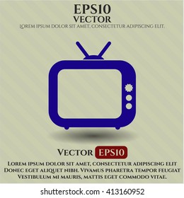 Old Tv Television Icon Vector Illustration Stock Vector (Royalty Free ...