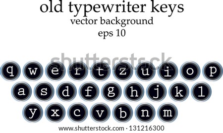 Old Typewriter Keys All Alphabet Symbols Stock Vector (Royalty Free ...