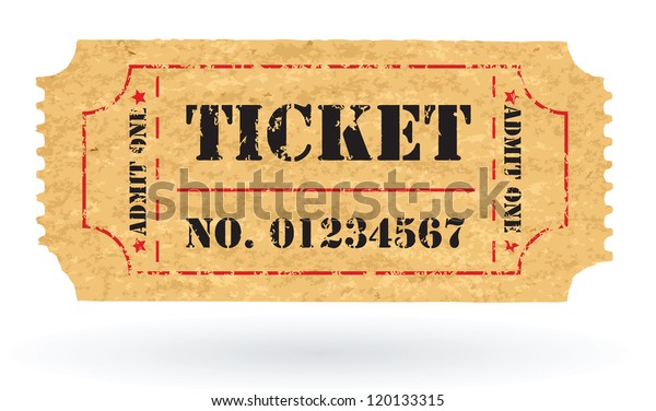 Old Vector Vintage Paper Ticket Number Stock Vector (Royalty Free ...