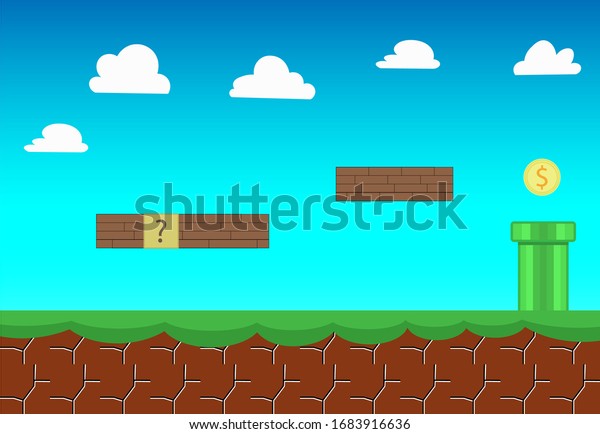 Old Video Game Retro Style Background Stock Vector (Royalty Free ...