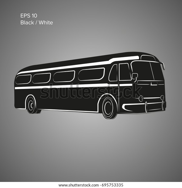 Old Vintage American Bus Vector Illustration Stock Vector (Royalty Free ...