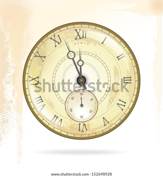 Old Vintage Clock Face Vector Illustration Stock Vector (Royalty Free ...