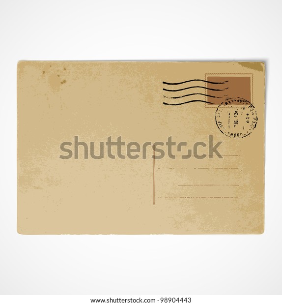 Old Vintage Grunge Postcard Back Vector Stock Vector (Royalty Free ...