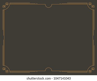 Old Vintage Line Border Frame Place Stock Vector (Royalty Free ...
