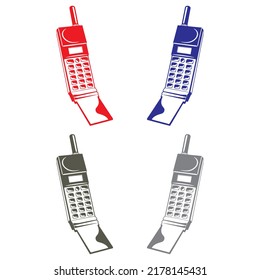 Old Vintage Mobile Phone Vector Illustration Stock Vector (Royalty Free ...