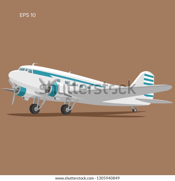Old Vintage Piston Engine Airliner Legendary Stock Vector (Royalty Free ...