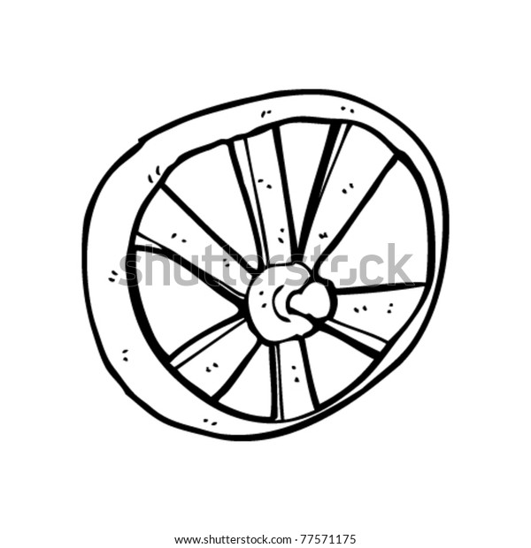 Old Wagon Wheel Cartoon Stock Vector (Royalty Free) 77571175