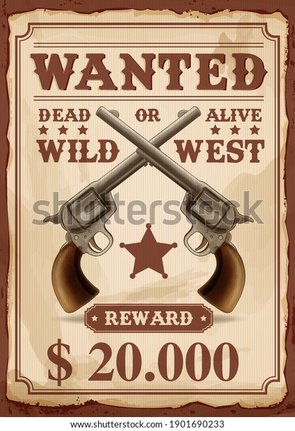 Old Wild West Poster Guns Stock Vector (Royalty Free) 1901690233 ...