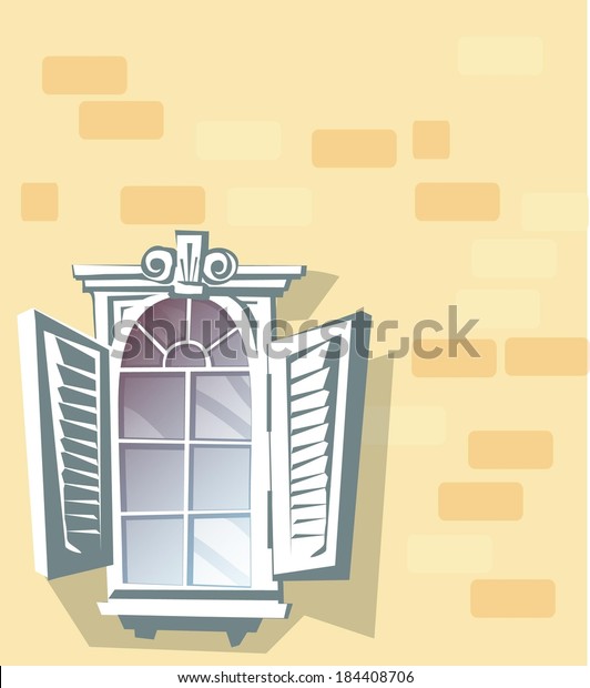 Old Window Vector Illustration Cartoon Style Stock Vector (Royalty Free ...