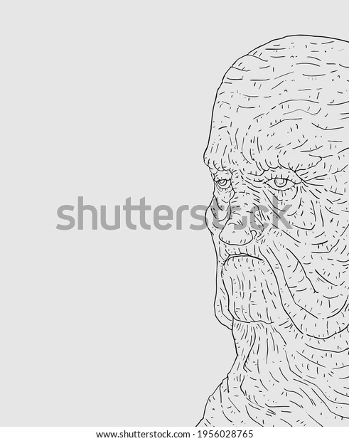 Old Wise Man Face Draw Stock Vector (Royalty Free) 1956028765 ...
